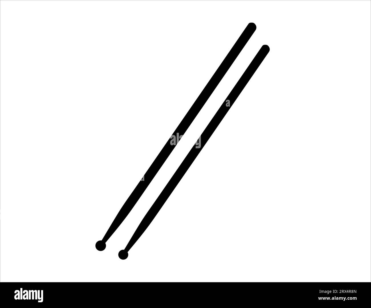 Drum sticks silhouette vector art white background Stock Vector Image ...