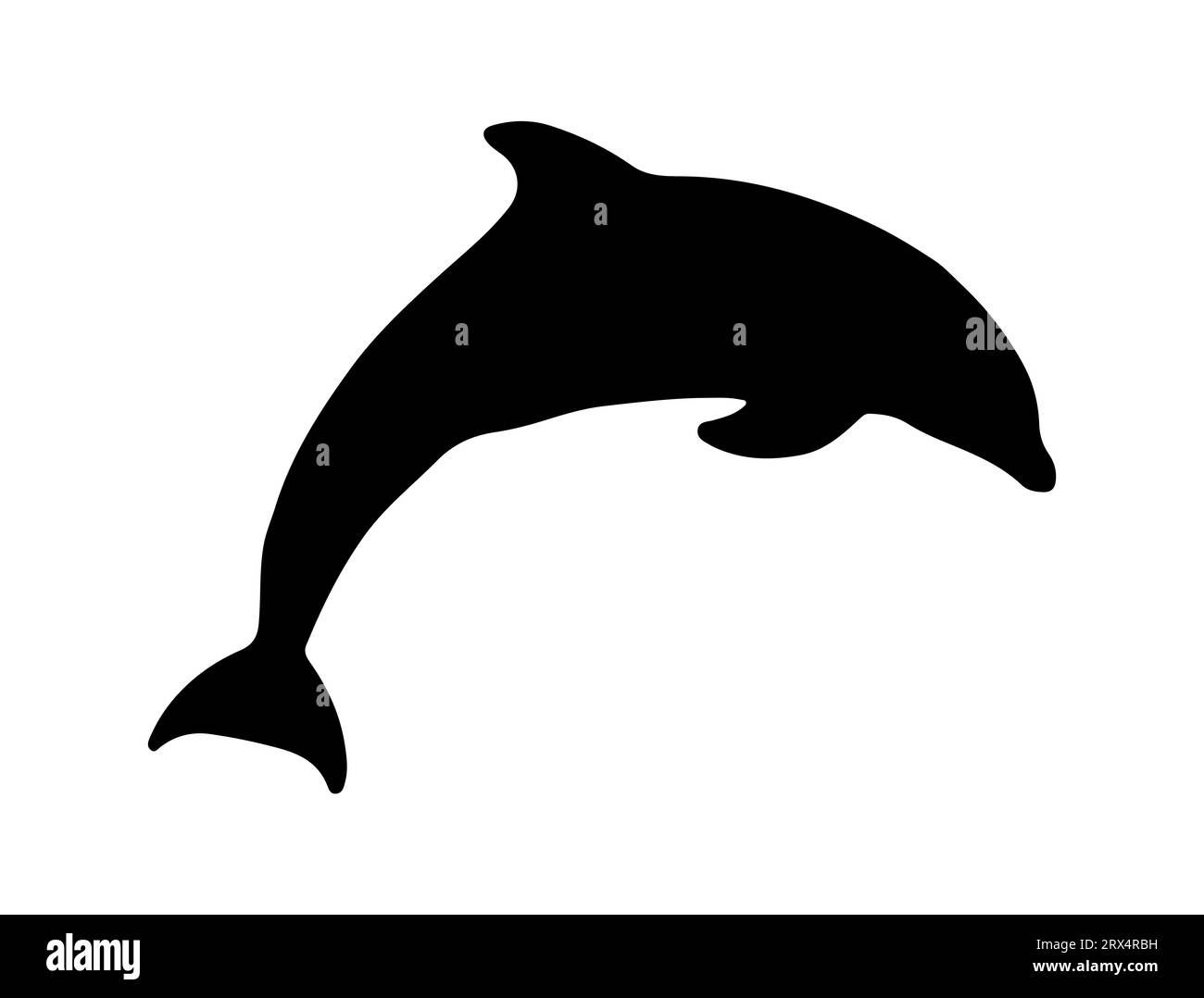 Dolphin silhouette vector art white background Stock Vector Image & Art ...