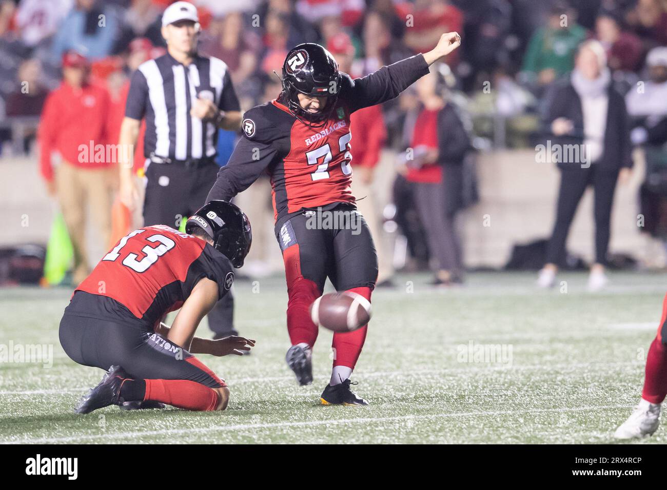 Ottawa, Canada. 22nd Sep, 2023. Ottawa Redblacks kicker Michael ...