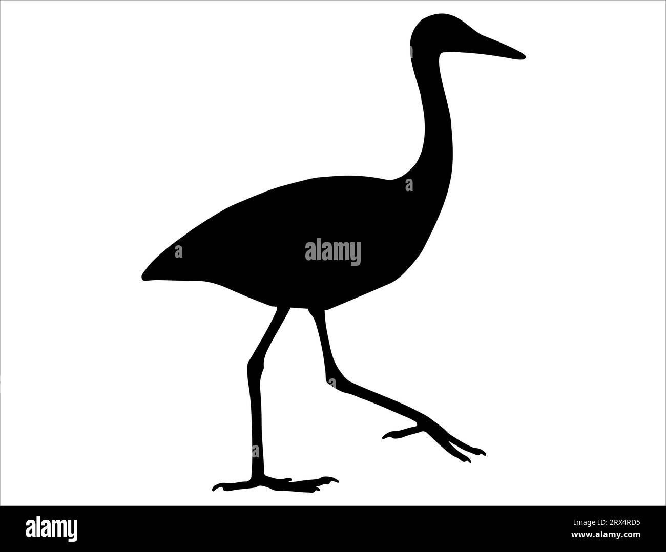 Egret silhouette vector art white background Stock Vector Image & Art ...