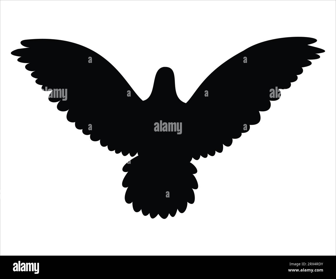 Flying dove silhouette vector art white background Stock Vector Image ...
