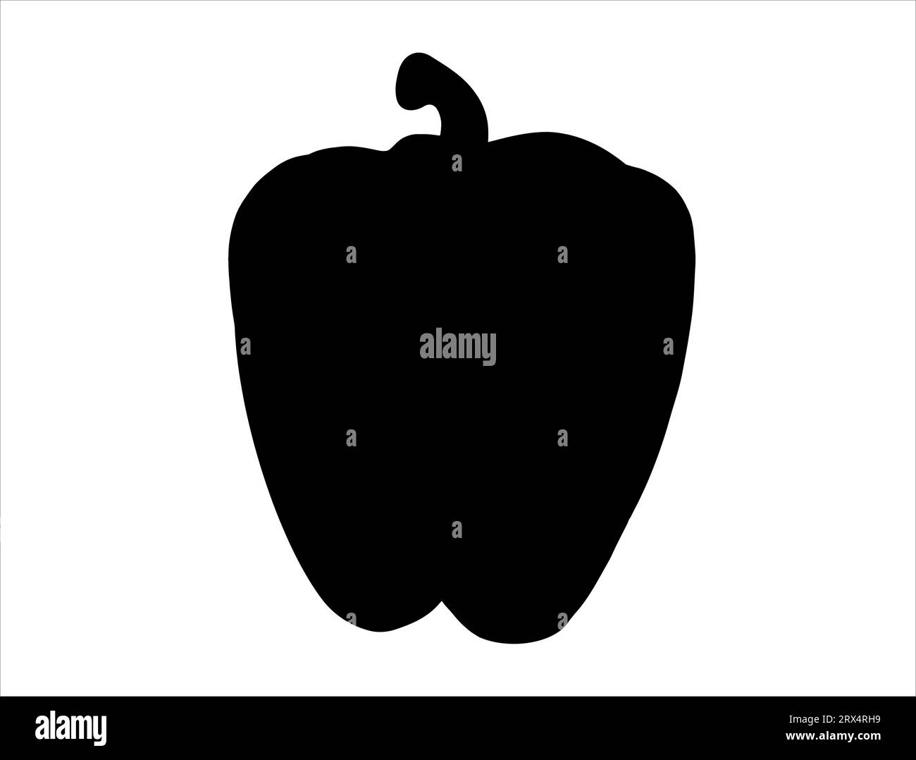 Green pepper silhouette vector art white background Stock Vector Image ...