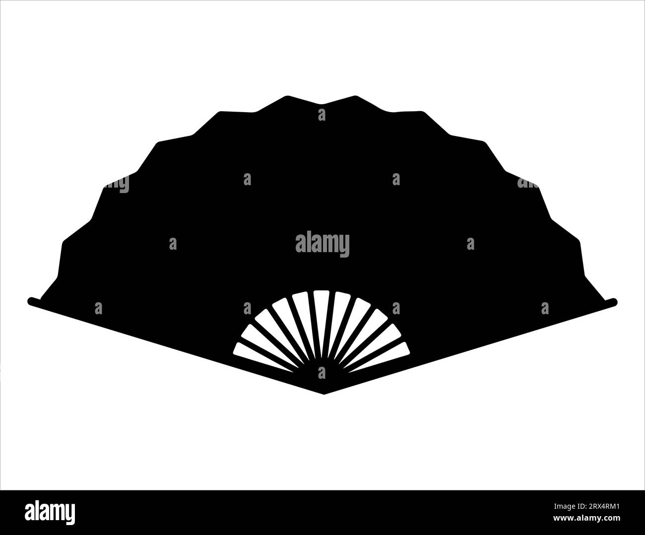 Hand fan silhouette vector art white background Stock Vector Image ...