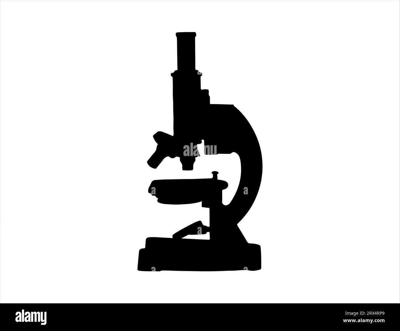 Microscope silhouette vector art white background Stock Vector Image ...