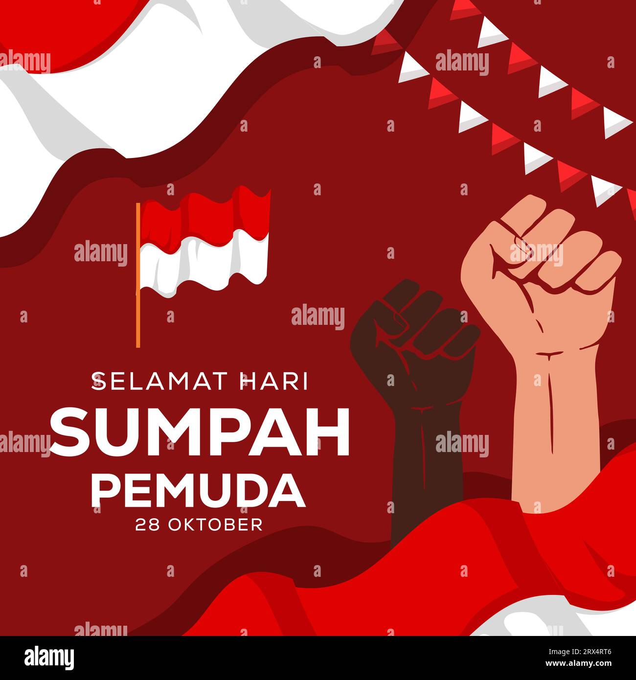 vector sumpah pemuda 28 oktober illustration in flat design style Stock ...