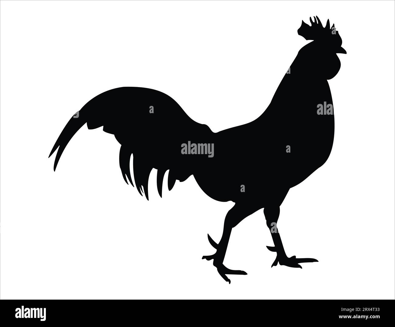 Rooster silhouette vector art white background Stock Vector Image & Art ...