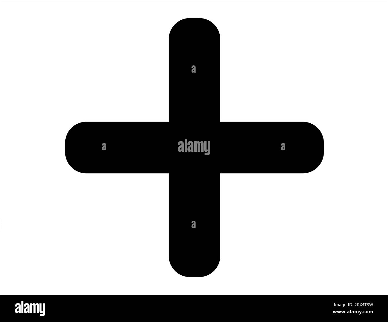 Plus sign silhouette vector art white background Stock Vector Image ...