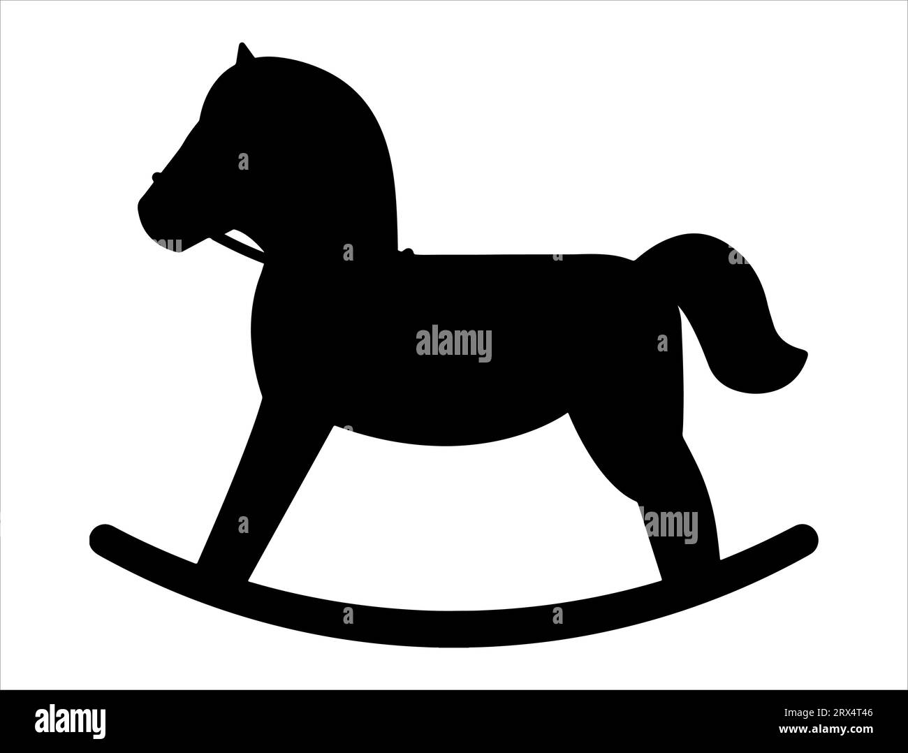Rocking horse silhouette vector art white background Stock Vector Image ...
