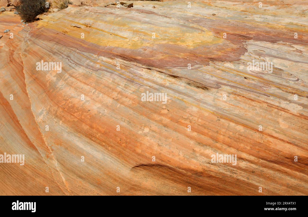Orange stripes in rock, Valley of Fire State Park, Nevada Stock Photo ...