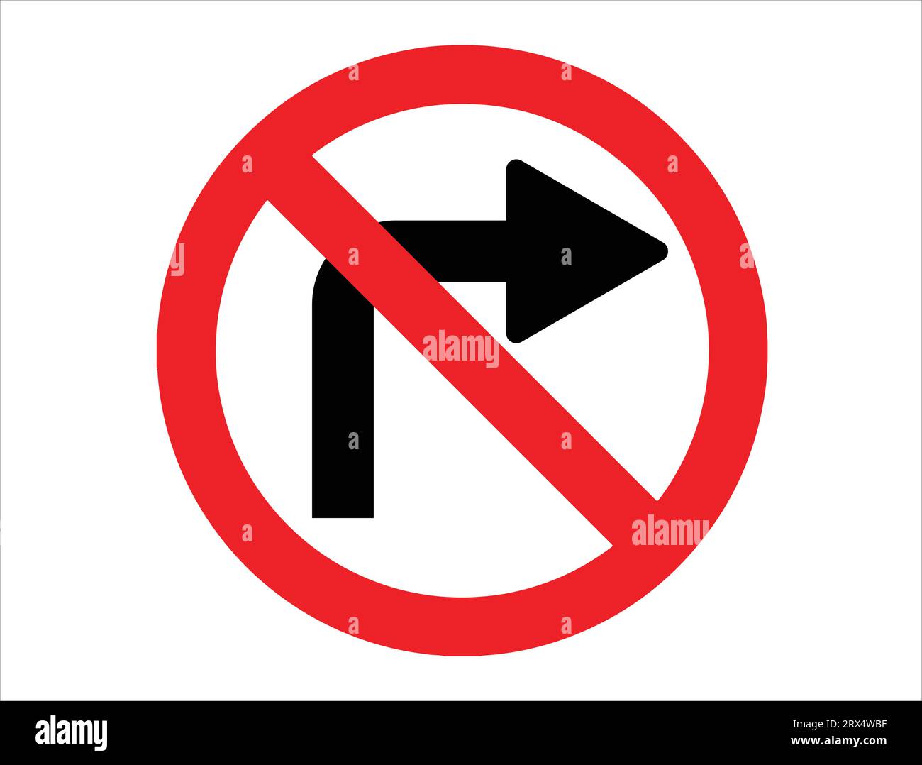 No right turn sign vector art white background Stock Vector Image & Art ...