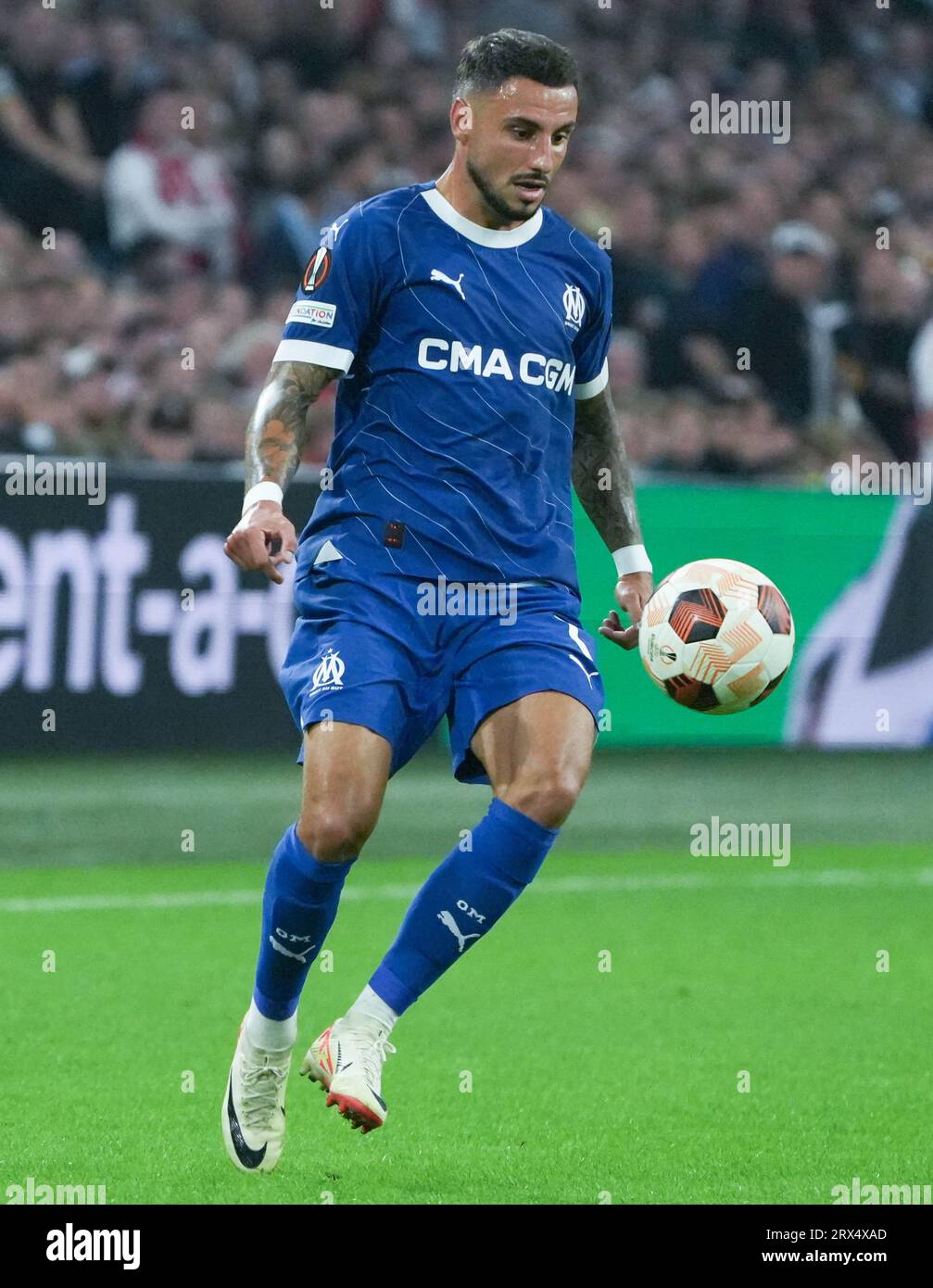 Amsterdam, Netherlands. 21st Sep, 2023. Jonathan Clauss of Olympique ...