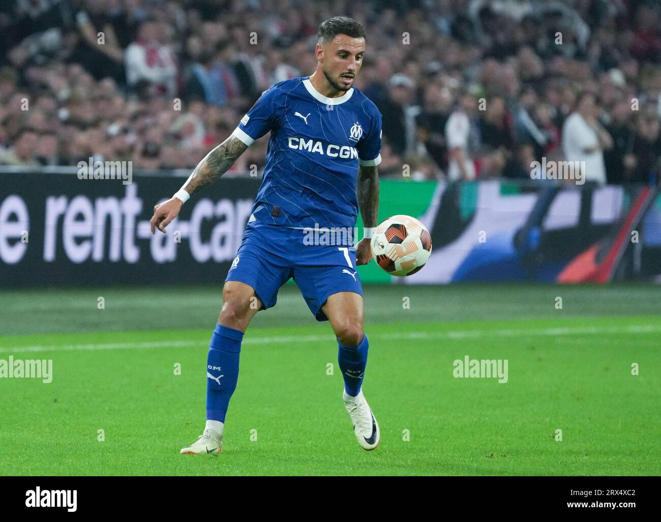 Amsterdam, Netherlands. 21st Sep, 2023. Jonathan Clauss of Olympique ...