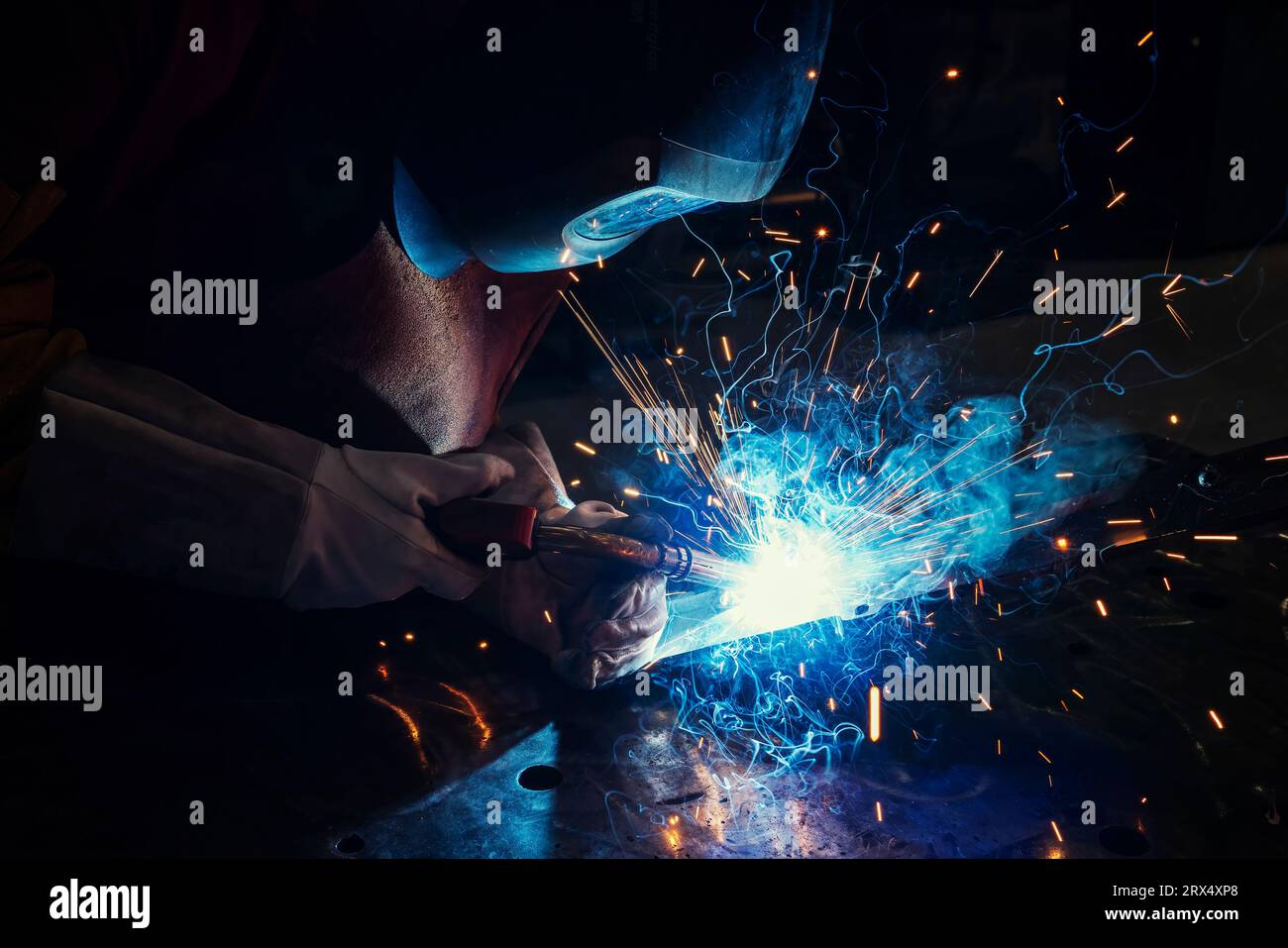 view of welder working, France Stock Photo - Alamy