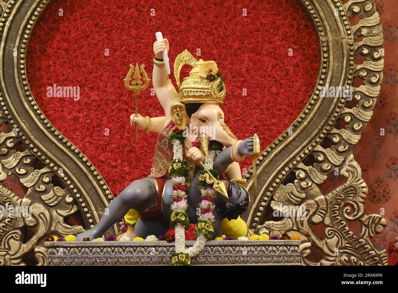 19 September 2023, Pune, Maharashtra, India, Beautiful idol of Lord ...