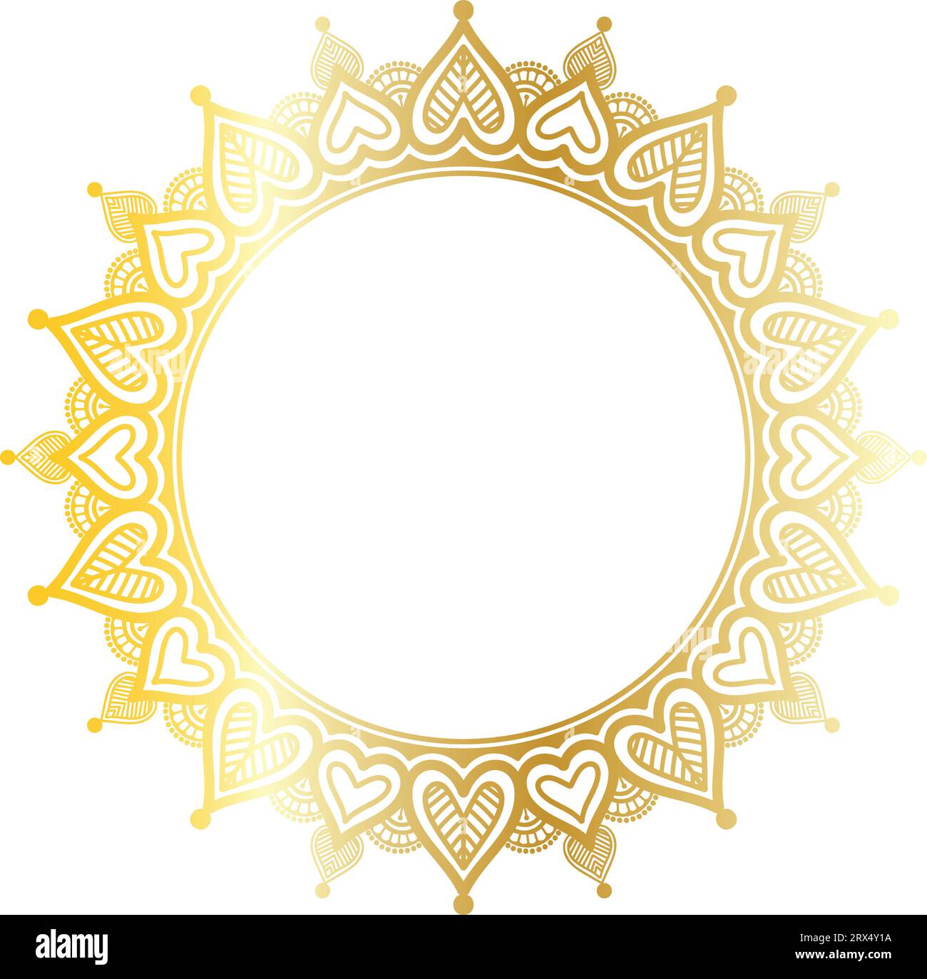 Mandala frame in golden color, oriental pattern, royal gold decoration ...