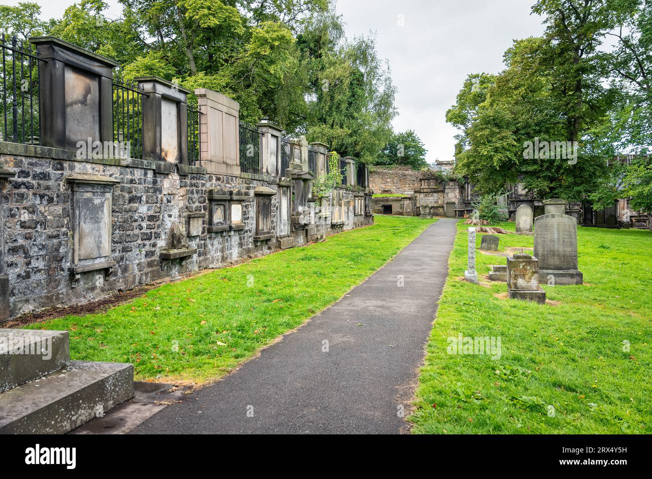 Very old graves located next to dwellings in Greyfriars Cemetery in ...