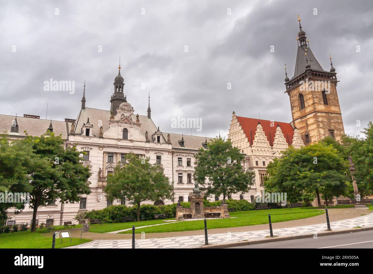 The historical architecture of the Charles Square and the New Town Hall ...