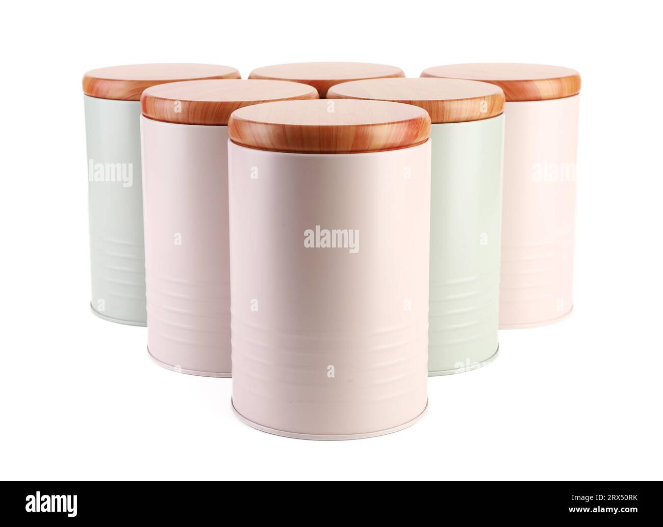 Set of kitchen jars on white background Stock Photo - Alamy