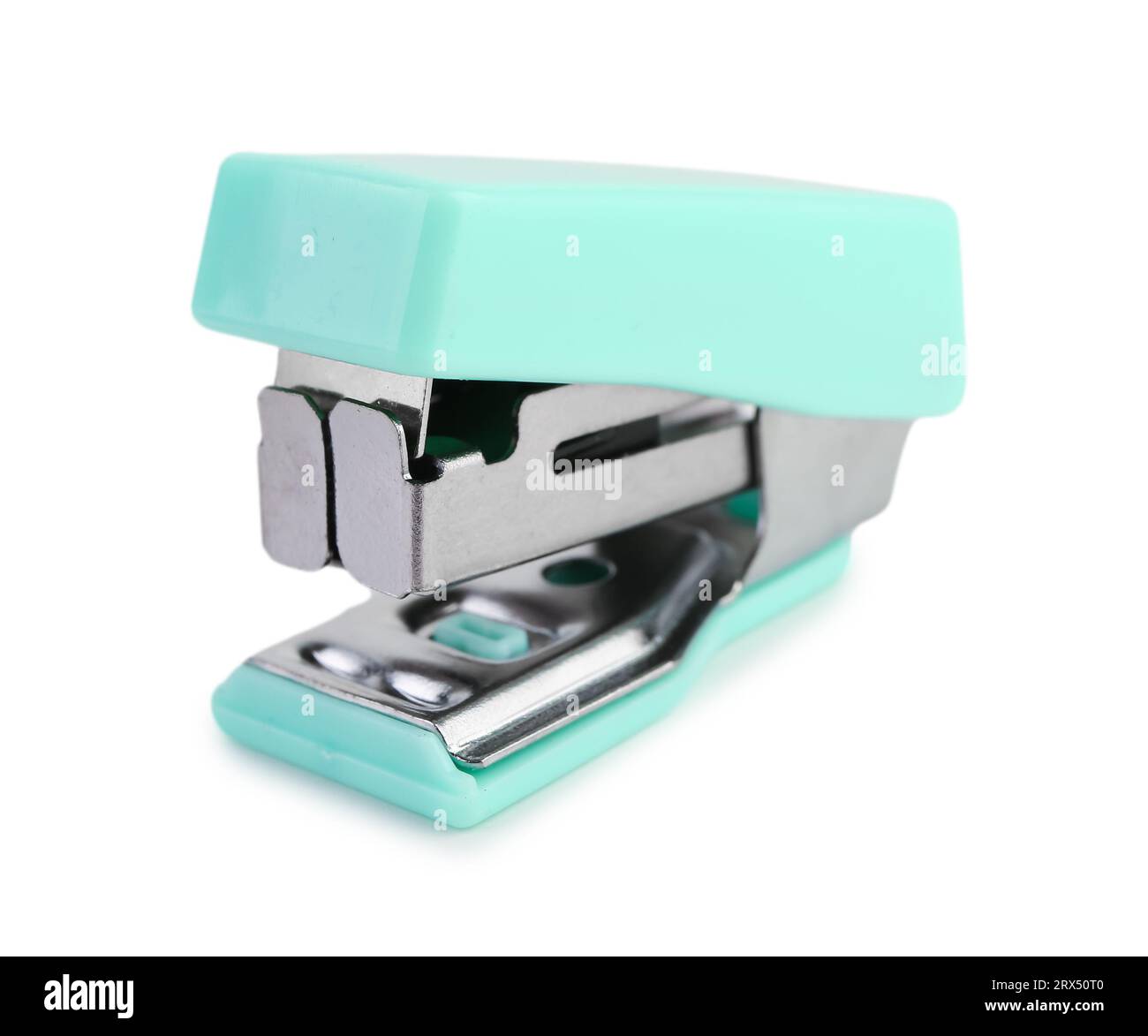 Green stapler isolated on white background Stock Photo - Alamy