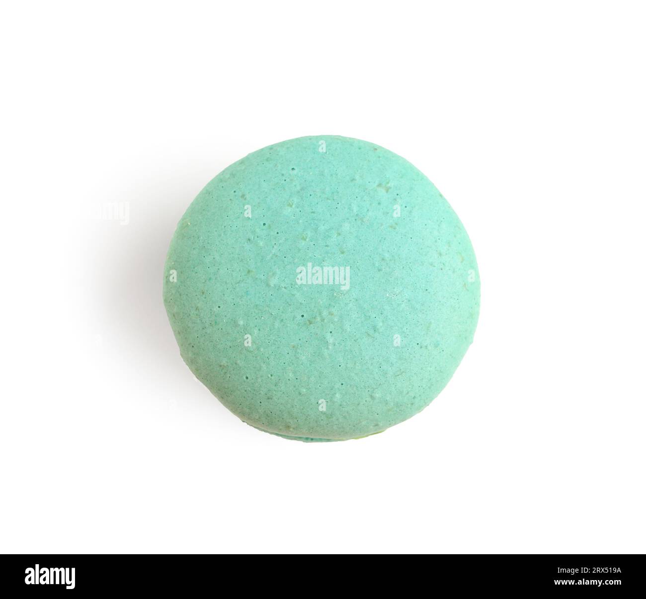 Sweet blue macaroon on white background Stock Photo - Alamy