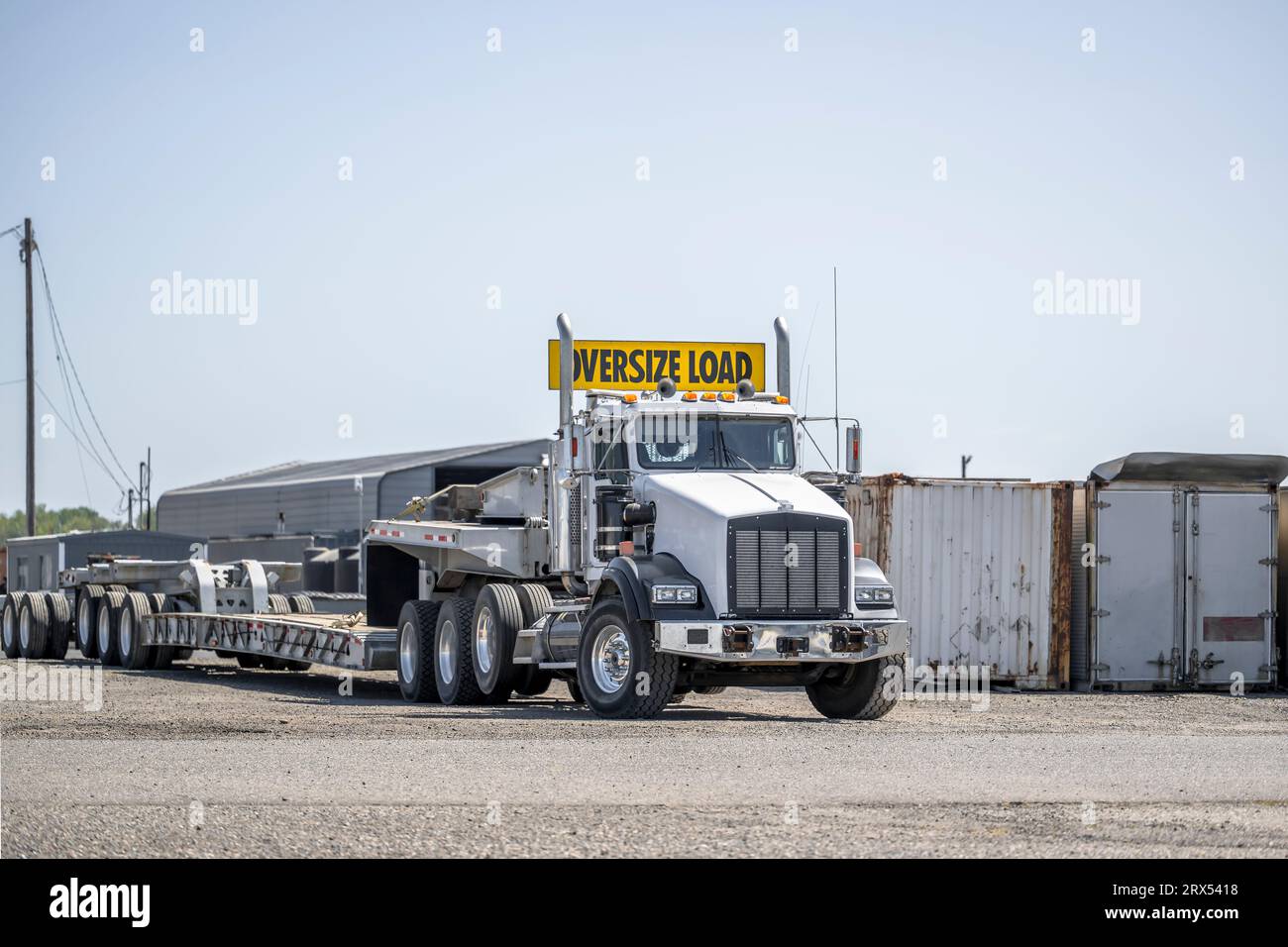 Classic carrier big rig white semi truck tractor with day cab and ...