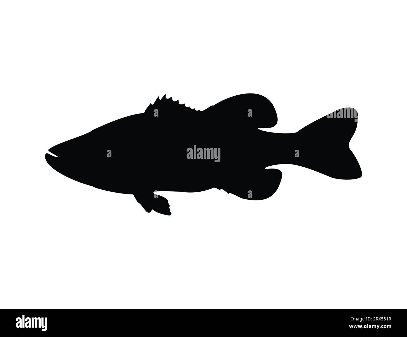 Fish silhouette vector art white background Stock Vector Image & Art ...