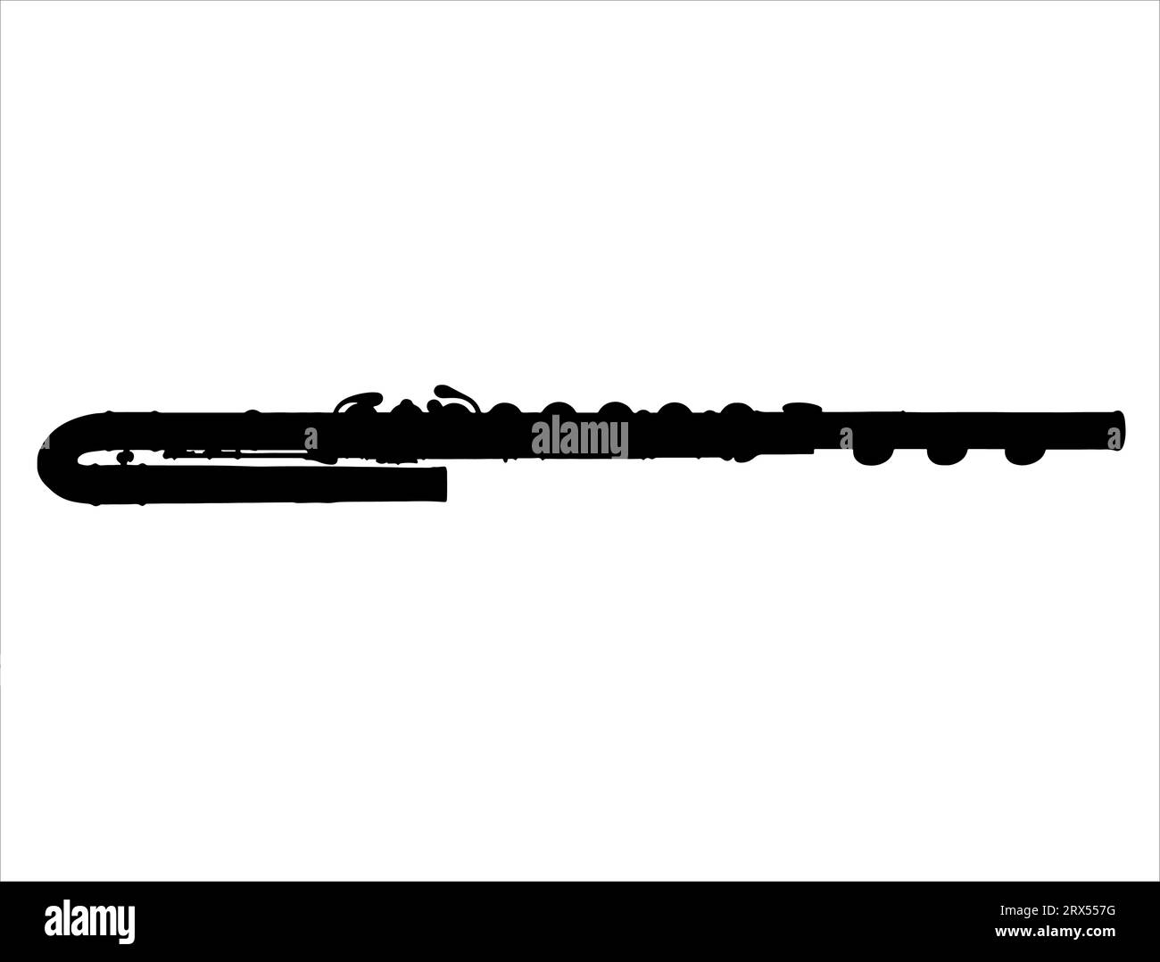 Flute silhouette vector art white background Stock Vector Image & Art ...