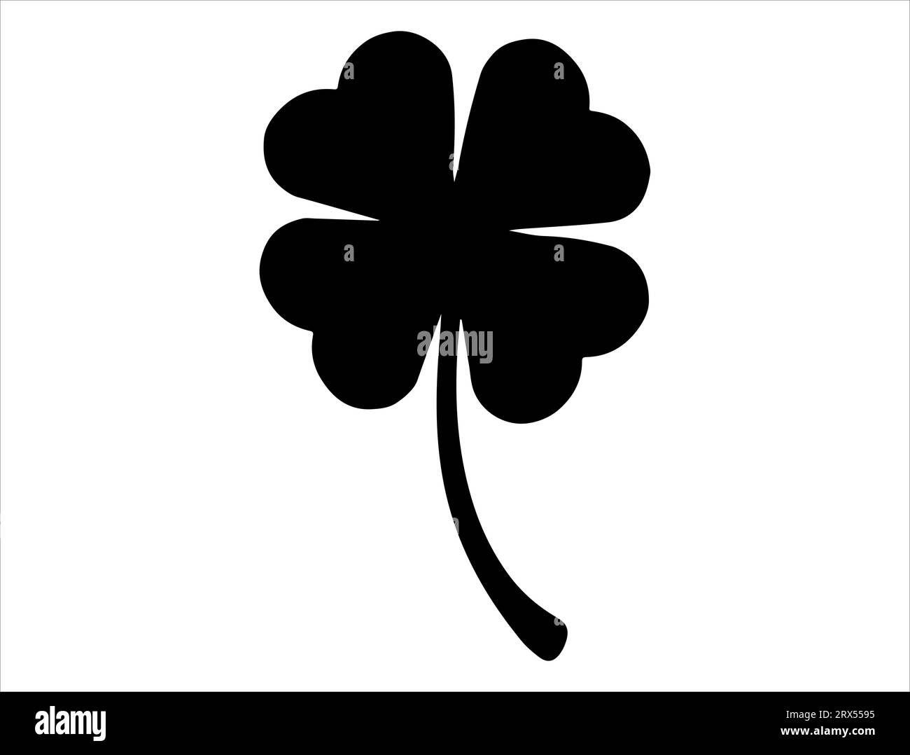 Four leaf clover silhouette vector art white background Stock Vector ...