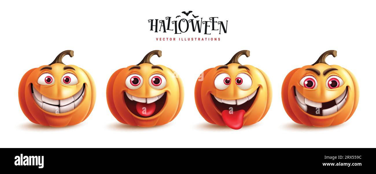 Halloween pumpkins vector set design. Pumpkins orange squash collection ...