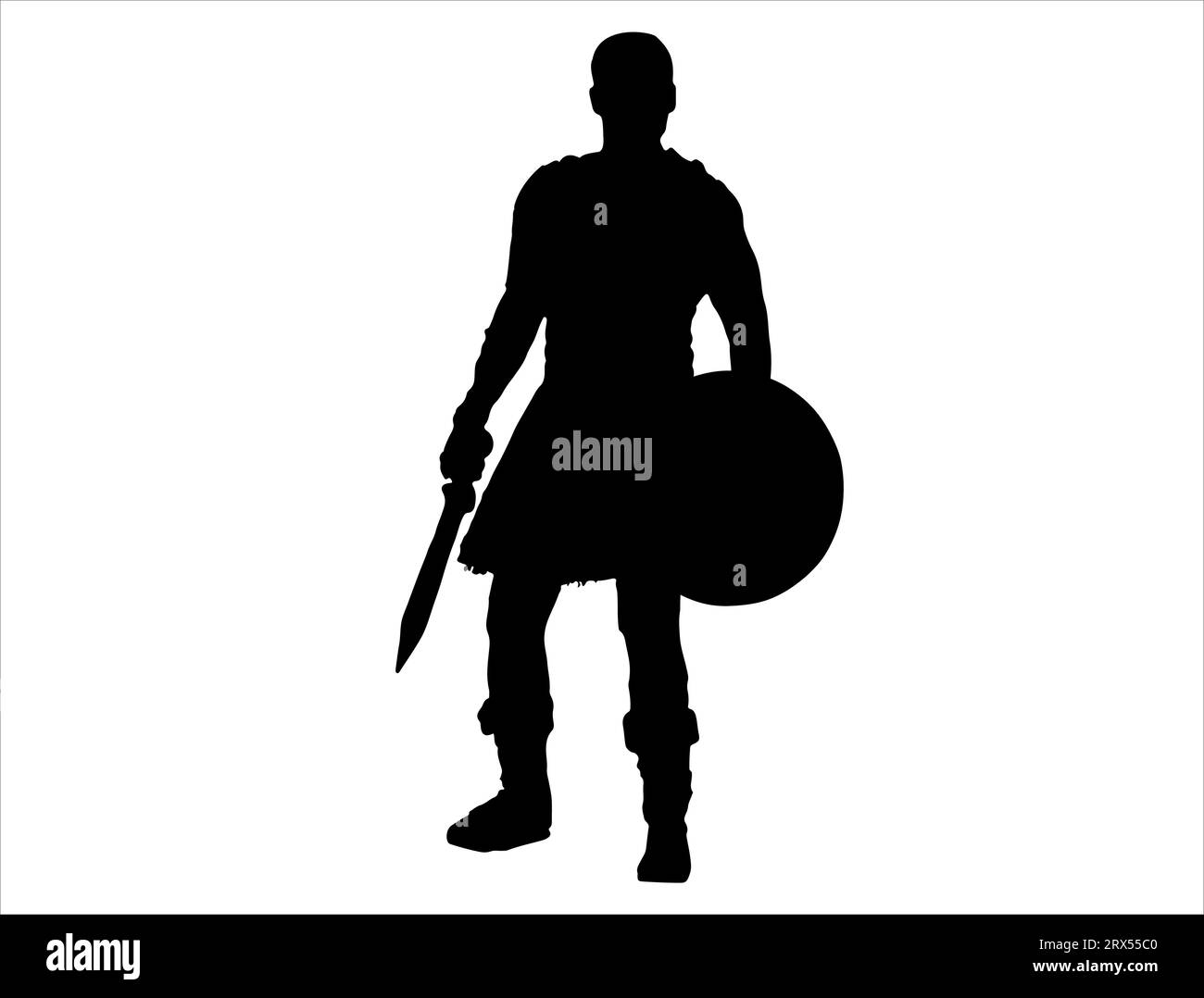 Gladiator silhouette vector art white background Stock Vector Image ...