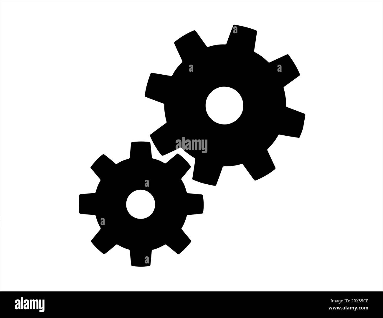 Gear silhouette vector art white background Stock Vector Image & Art ...