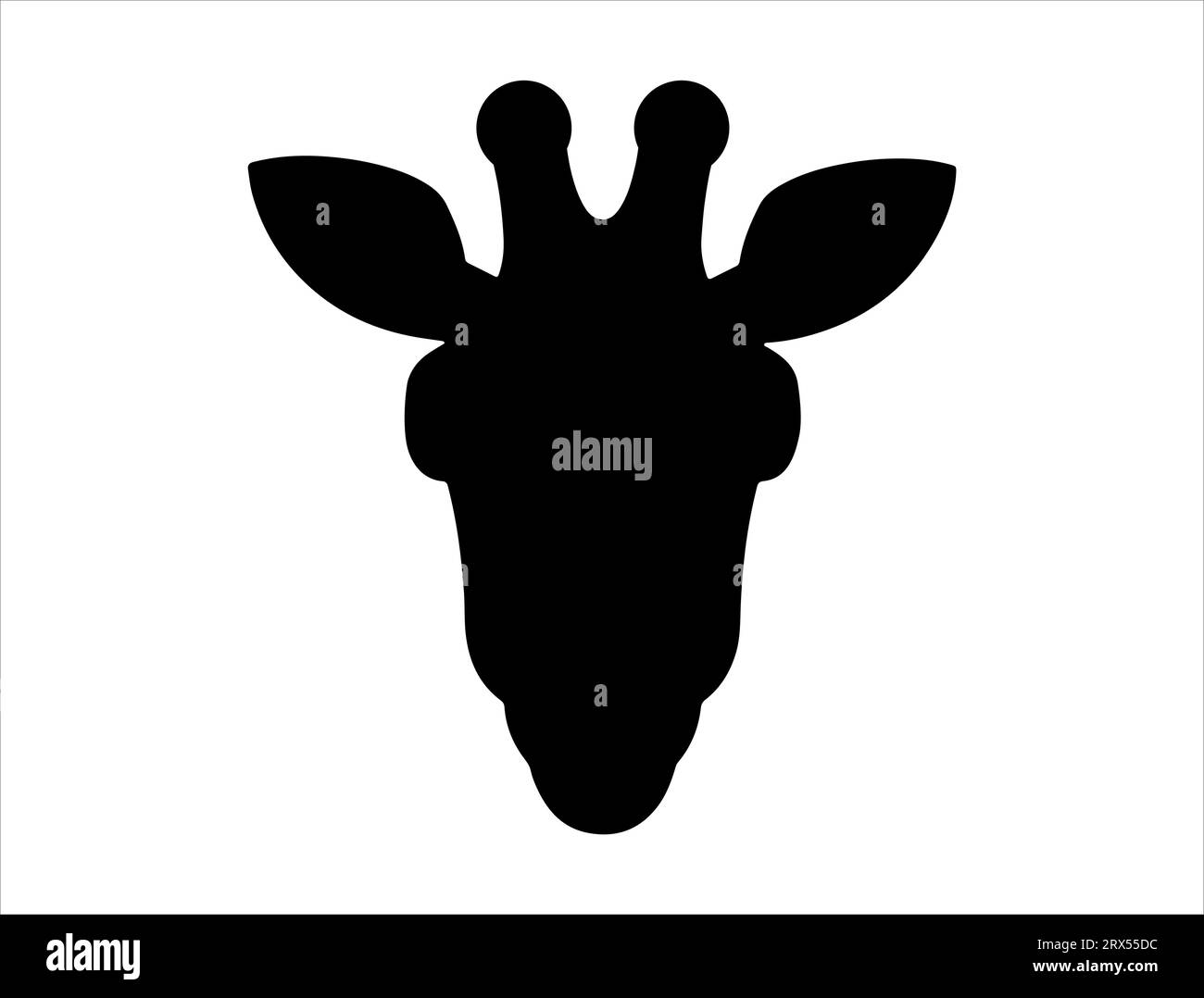 Giraffe head silhouette vector art white background Stock Vector Image ...