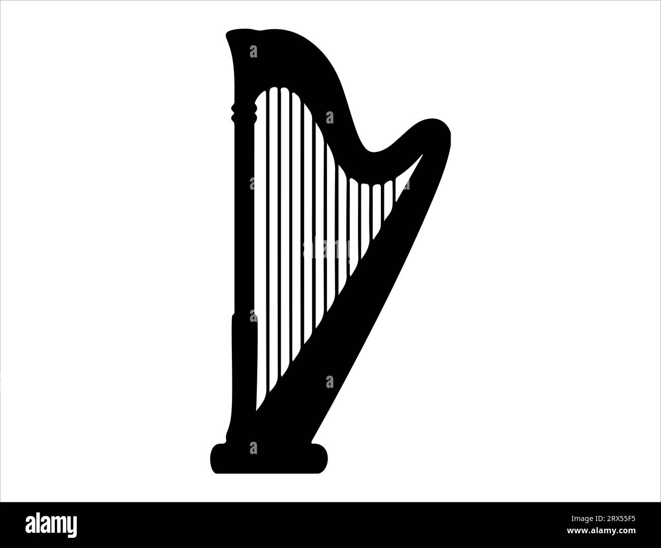 Harp silhouette vector art white background Stock Vector Image & Art - Alamy