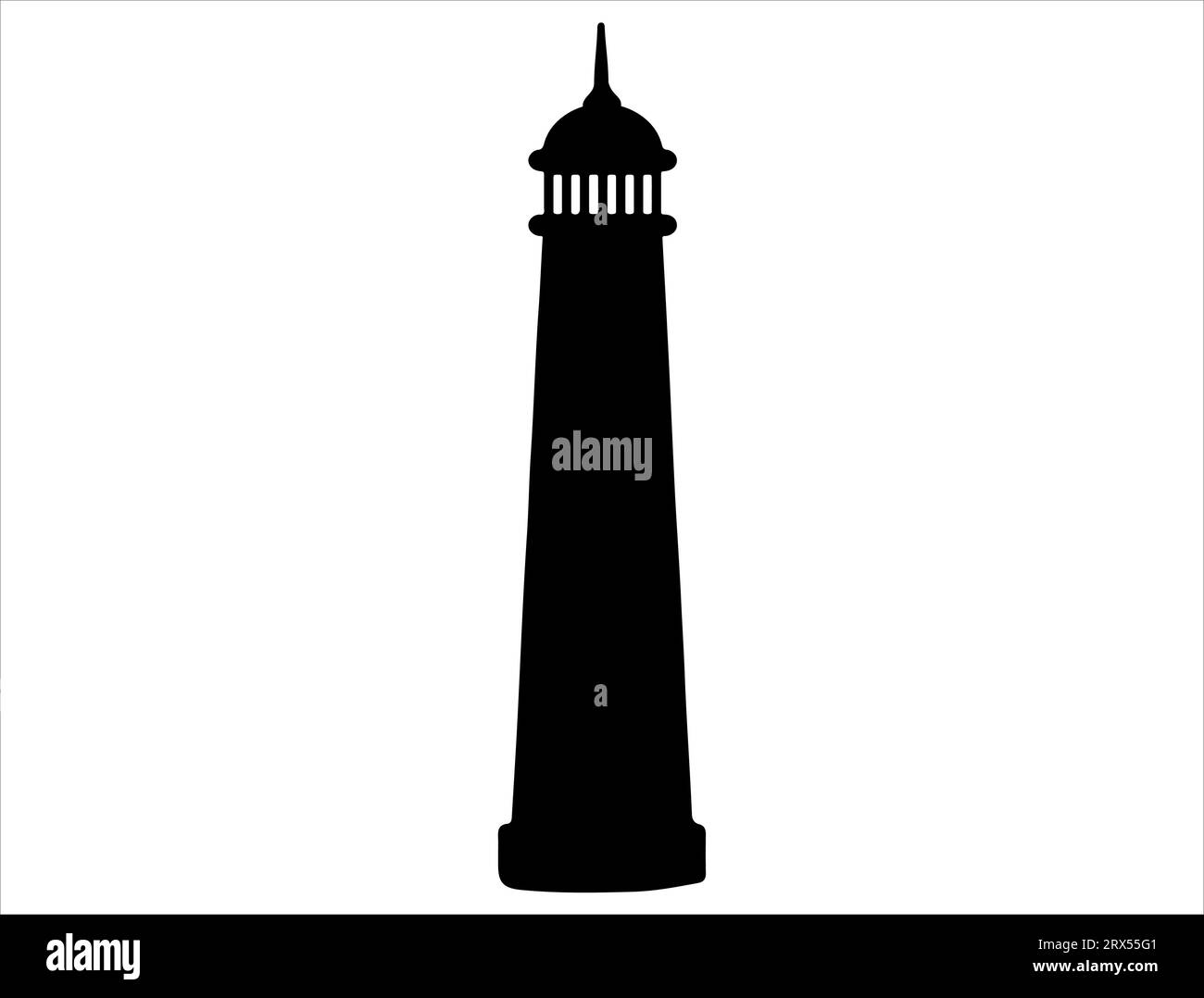 Lighthouse silhouette vector art white background Stock Vector Image ...