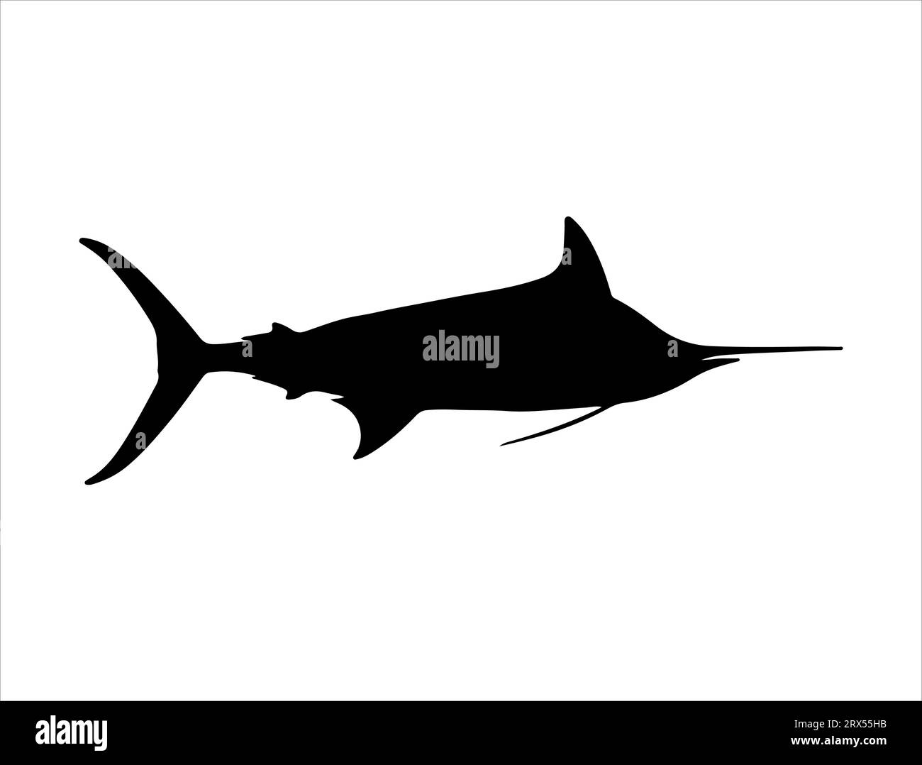 Marlin silhouette vector art white background Stock Vector Image & Art ...
