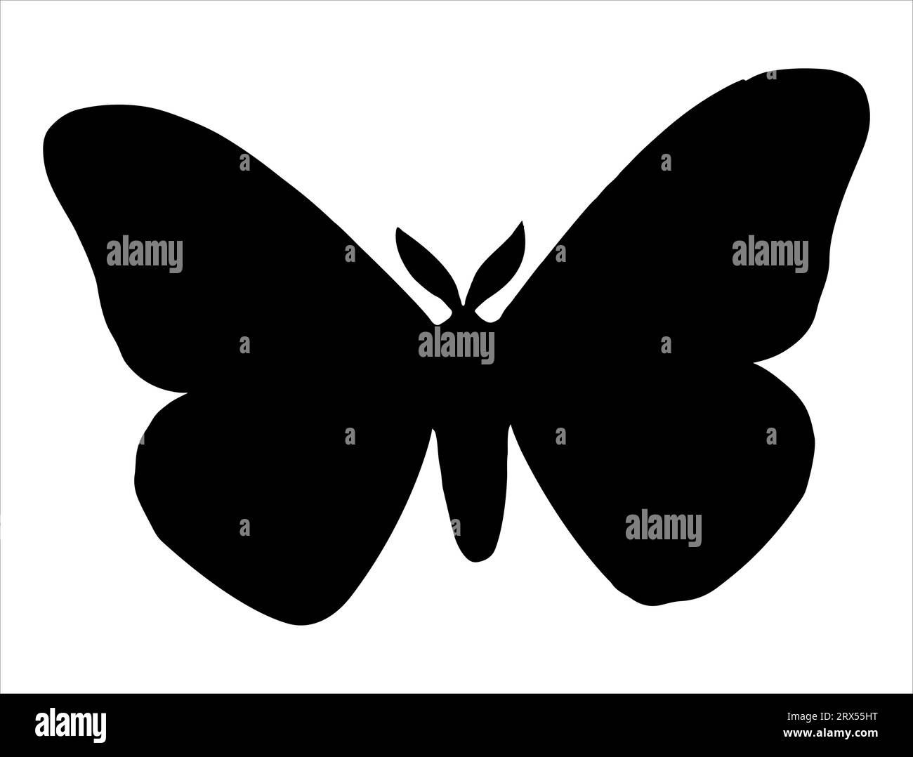Moth silhouette vector art white background Stock Vector Image & Art ...
