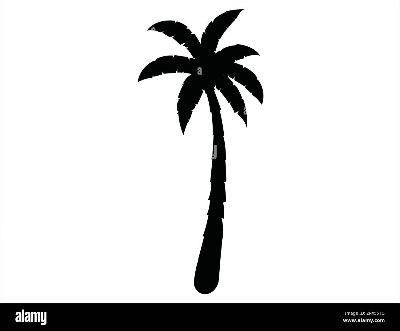Palm Tree Silhouette Vector Art White Background Stock Vector Image And Art Alamy