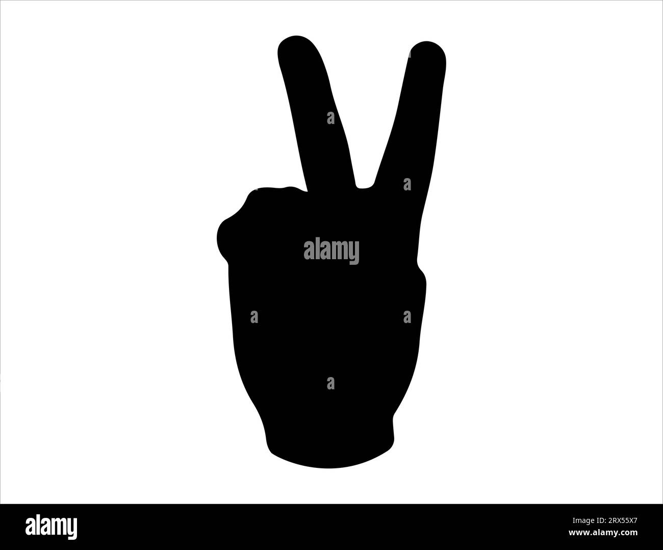 Peace sign silhouette vector art white background Stock Vector Image ...