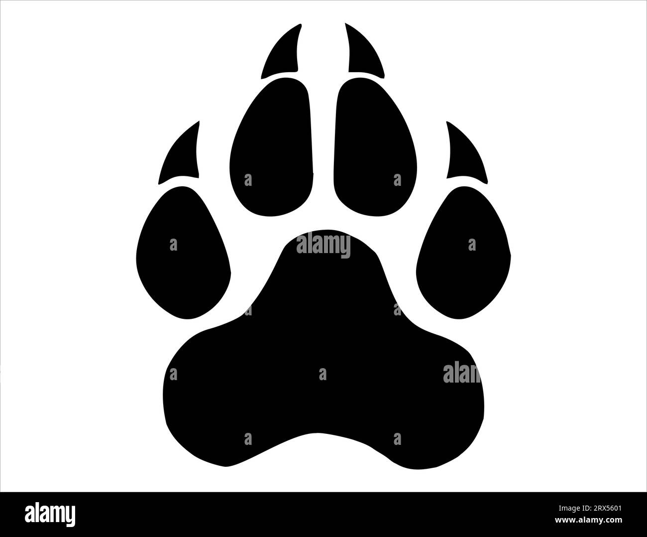 Panther paw silhouette vector art white background Stock Vector Image ...