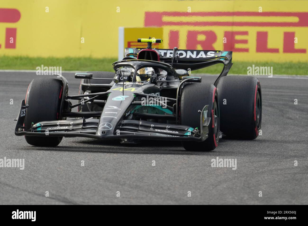 Mercedes driver Lewis Hamilton of Britain steers his car during ...