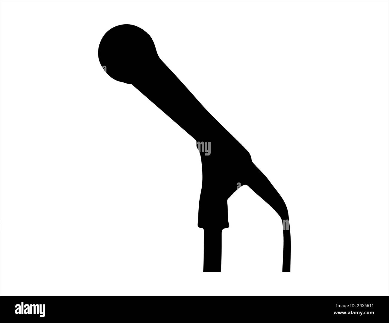 Microphone silhouette vector art white background Stock Vector Image ...