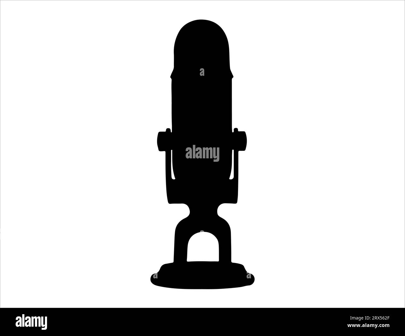 Microphone silhouette vector art white background Stock Vector Image ...
