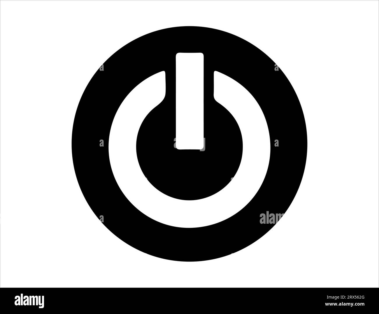 Power button silhouette vector art white background Stock Vector Image ...