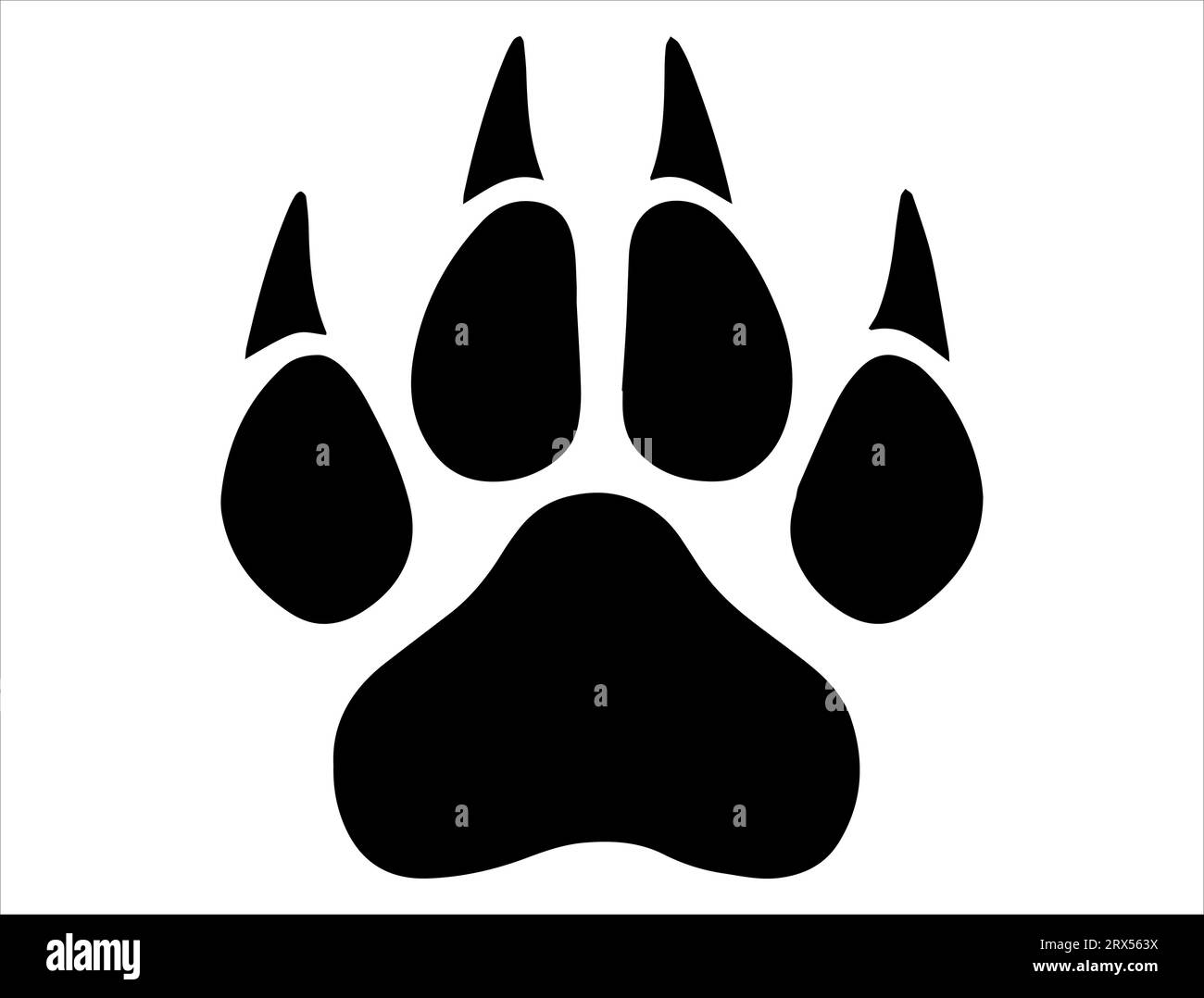 Panther paw silhouette vector art white background Stock Vector Image ...
