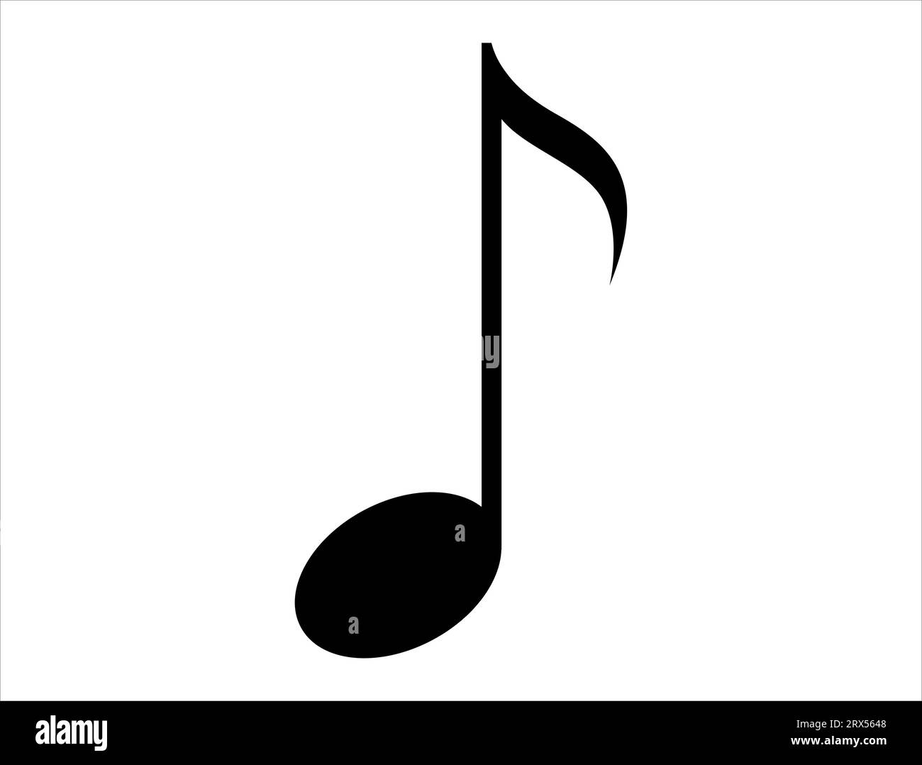 Quaver note silhouette vector art white background Stock Vector Image ...