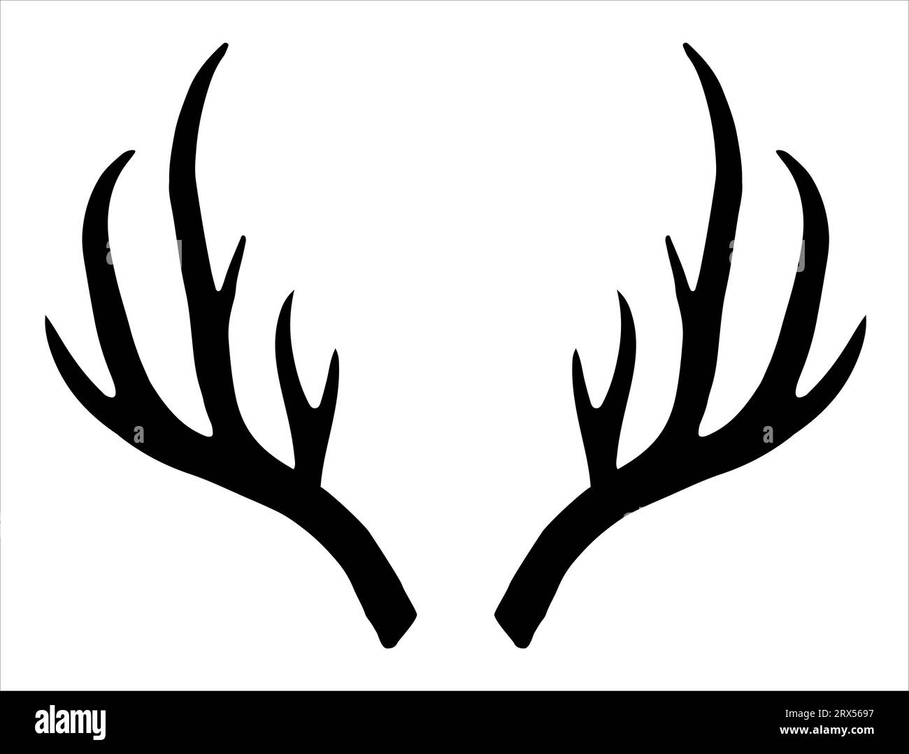 Reindeer antler silhouette vector art white background Stock Vector ...