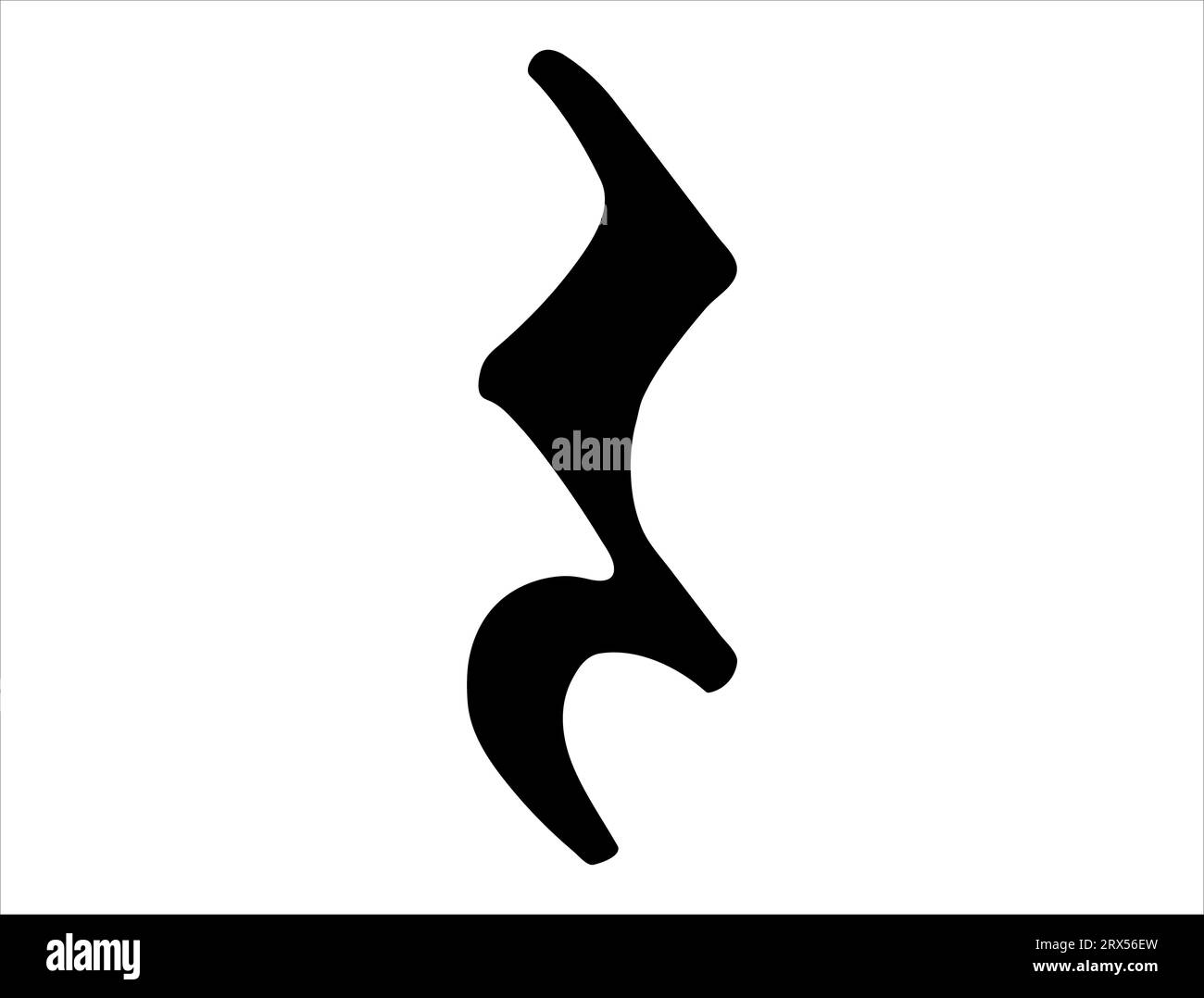 Quarter rest silhouette vector art white background Stock Vector Image ...
