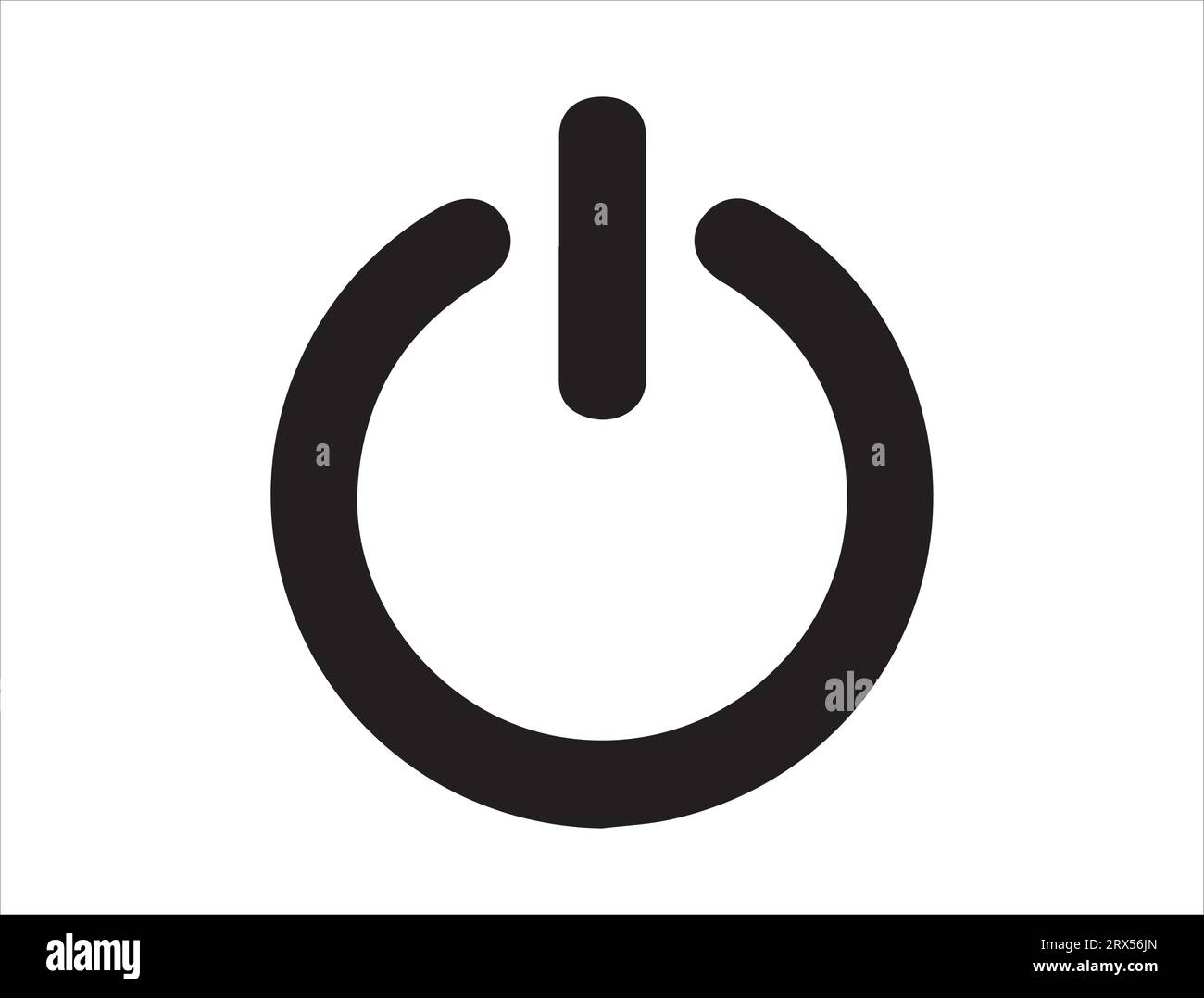 Power button silhouette vector art white background Stock Vector Image ...