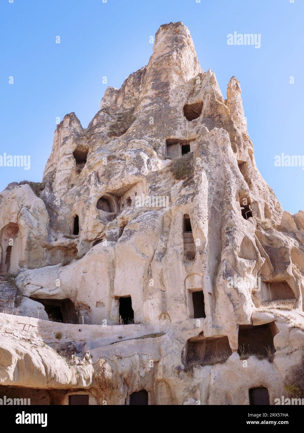 Stone houses curved in limestone, Goreme Open Air Museum, Cappadocia ...