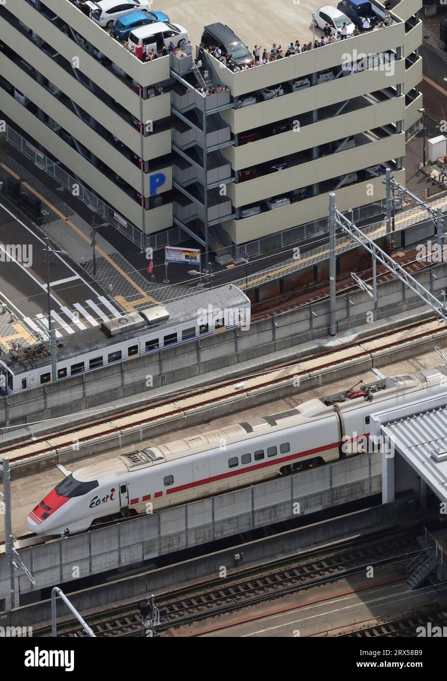 East i, a test train of Shinkansen Bullet Train, runs on the section of ...